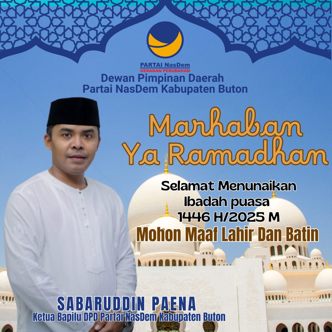 Ucapkan Selamat Menunaikan Ibadah Puasa, Sabarudin Paena Ajak ...